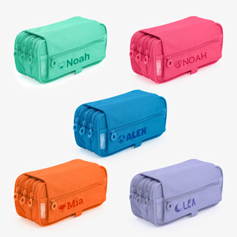 Personalised Triple Compartment Pencil Case Stikets
