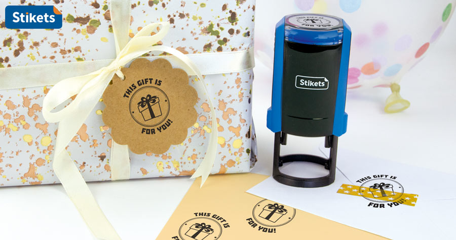Round Custom Stamp for Gifts and Birthdays - Stikets